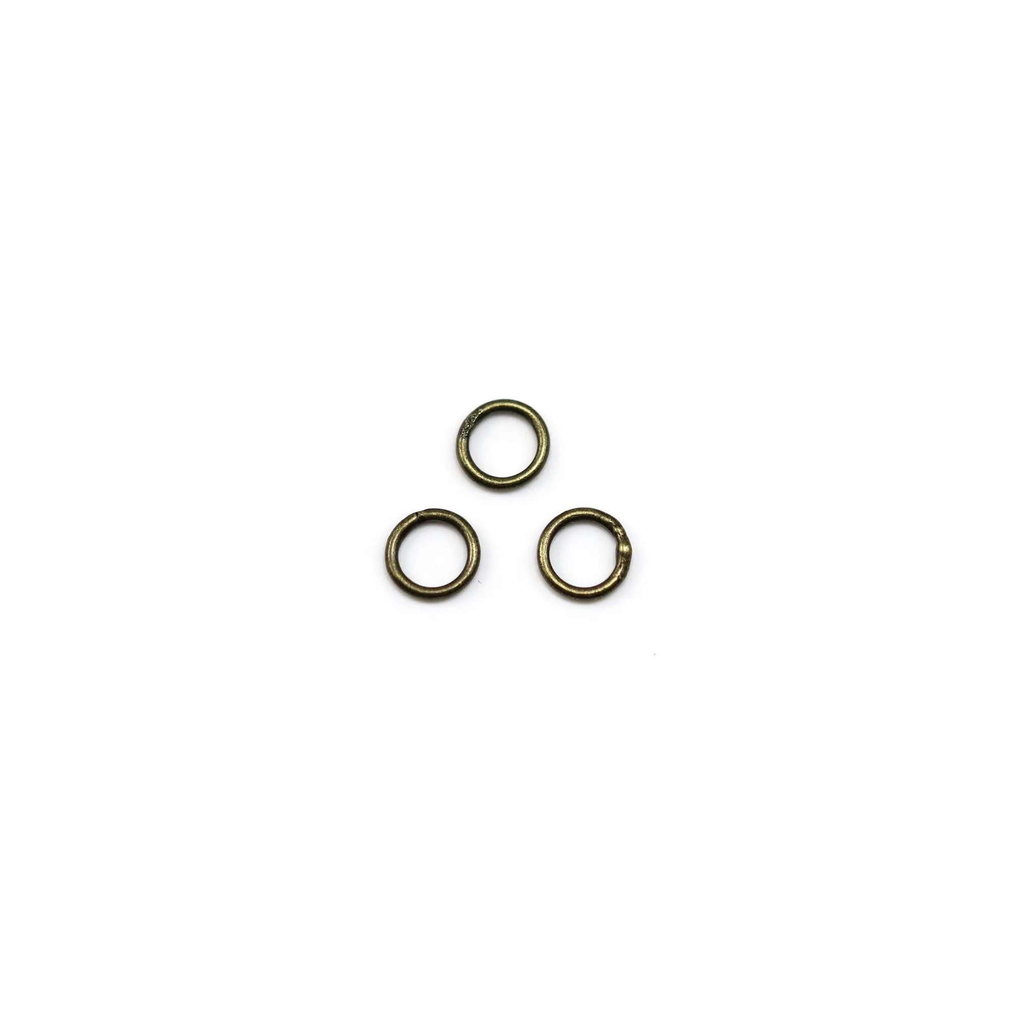 Round welded rings, in metal bronze color, 1x6mm about 100pcs
