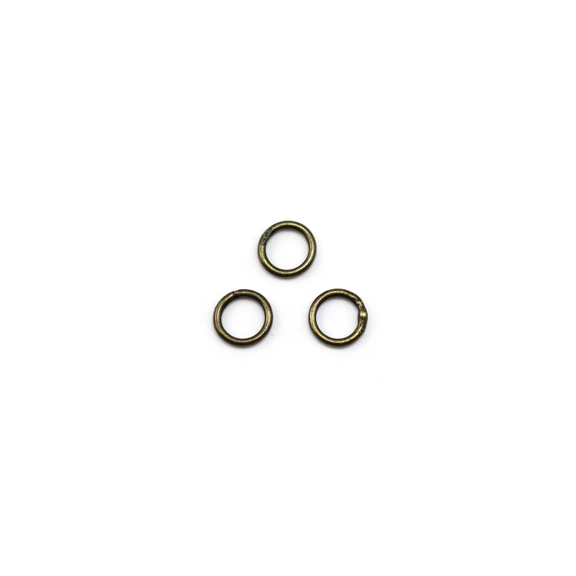 Round welded rings, in metal bronze color, 1x7mm about 100pcs
