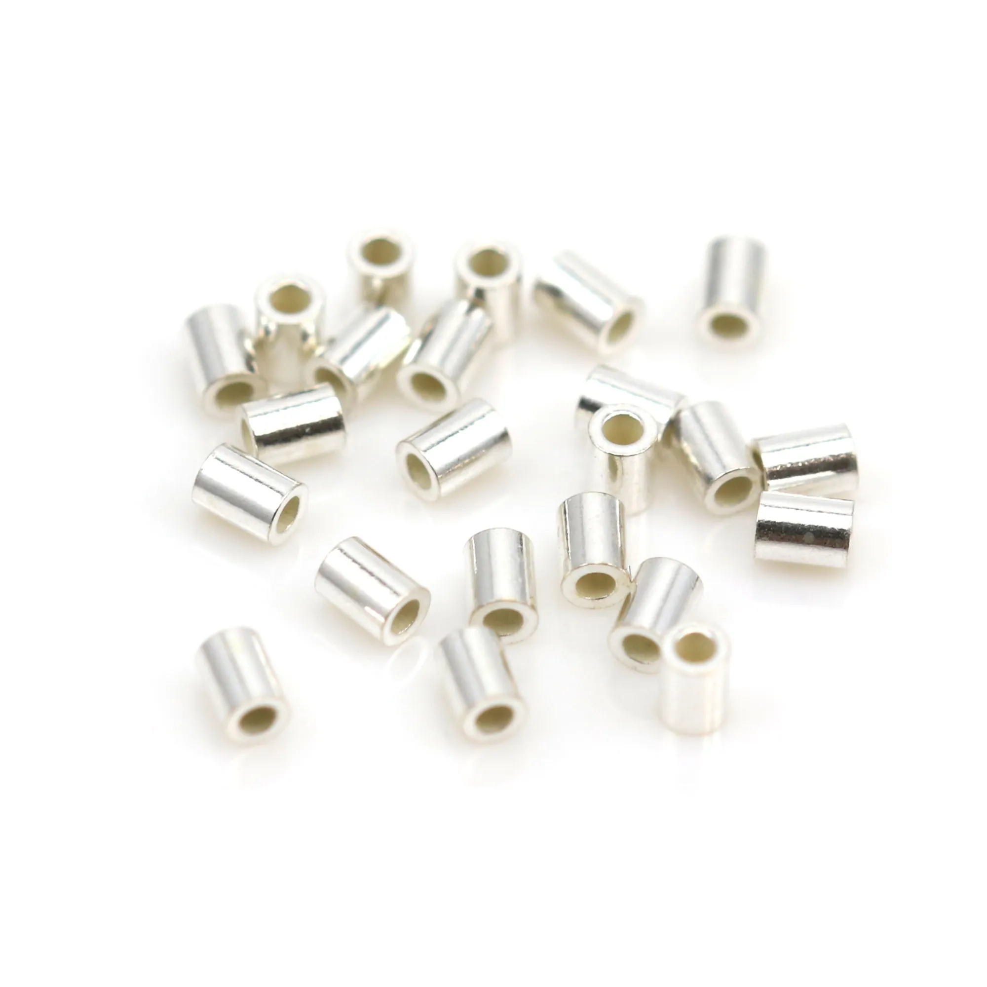 925 Sterling Silver crimp tubes 2x1.5x0.8 x 30 pcs